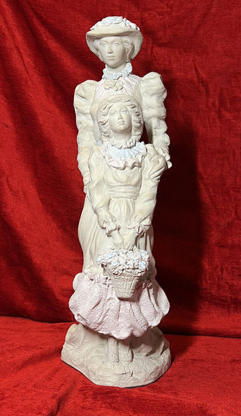 Alice Heath Chalkware Sculpture Of Victorian Embracing Mother ...