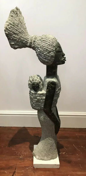 African Marble 20th Century Mother And Child Sculpture By Tendai ...