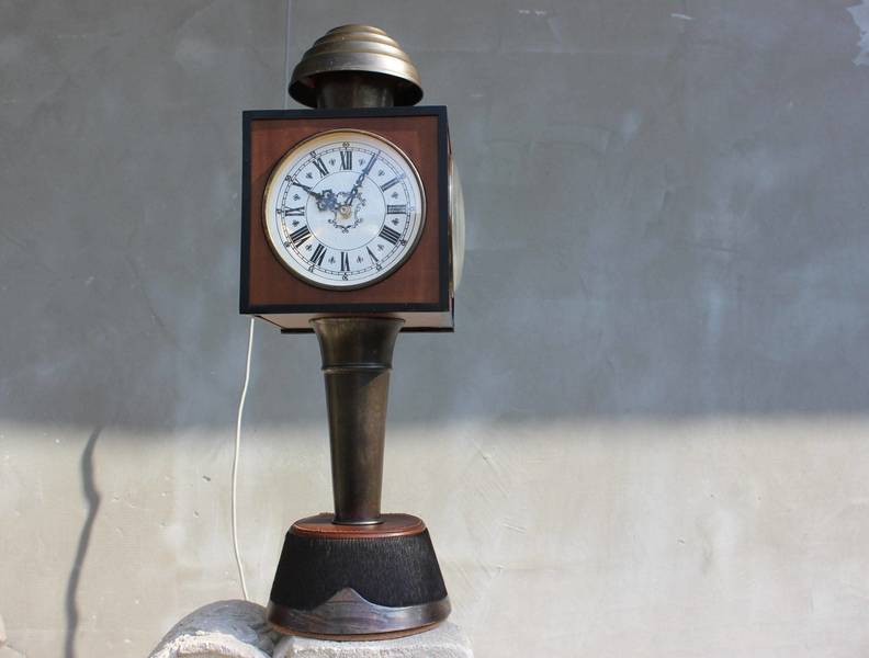 Rare Standing Clock, Portable Thermometer, Barometer With Horse Hoof ...