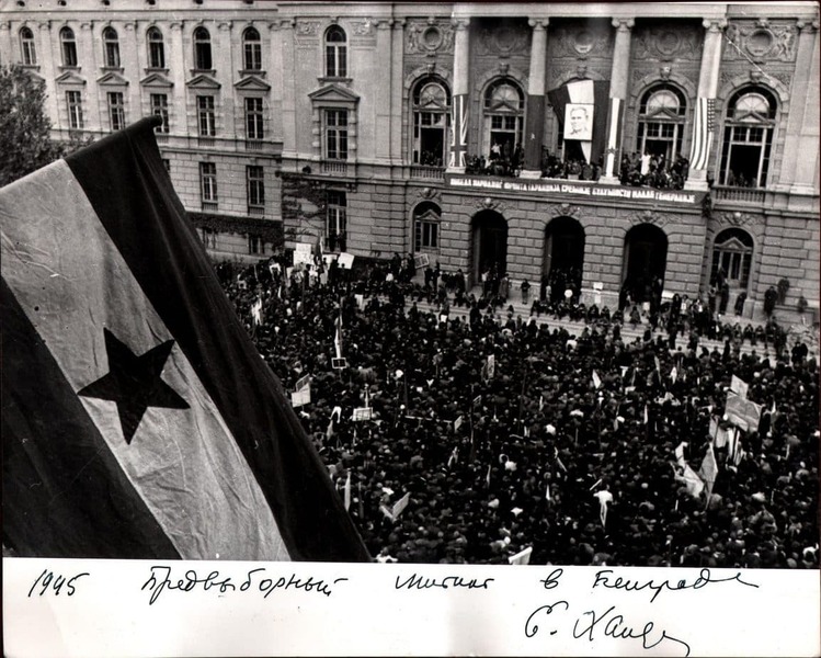 Photo Yugoslavia Flag Communism Rally Signed 1945 Original | Vinterior