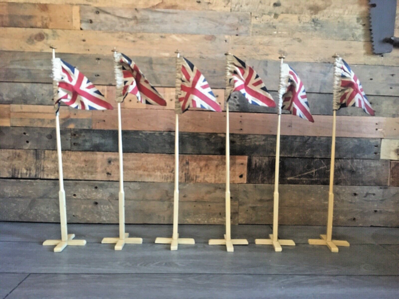 1 British Union Jack Diplomat Flag On Pole Decorative Antique Vintage ...