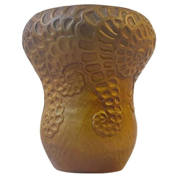 Antique Terracotta Gourd Vase Decorated With Squid Tentacles | Vinterior