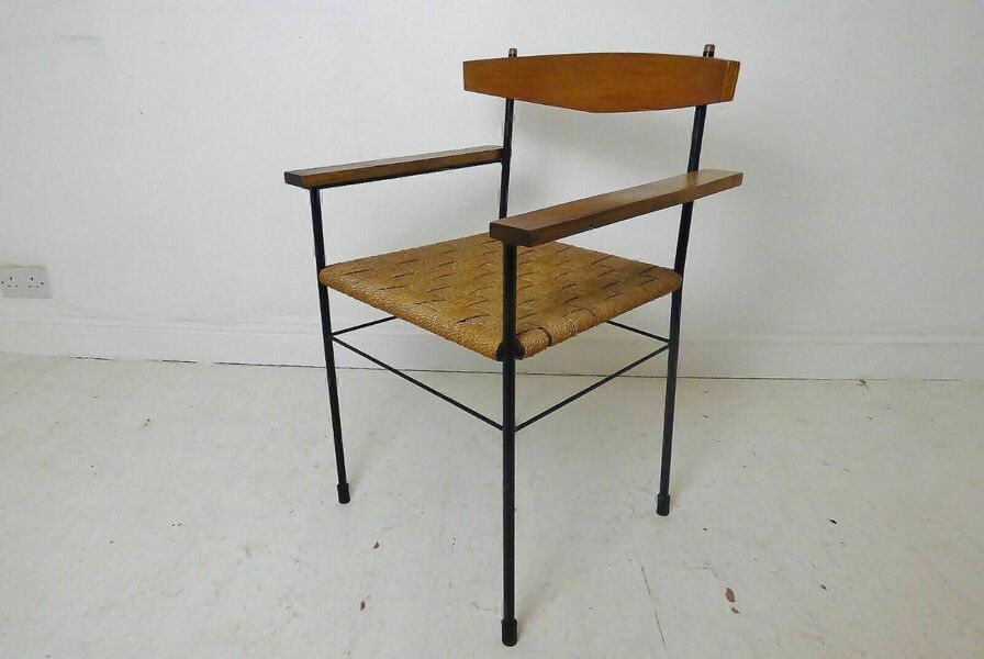 Stunning Vintage Mid Century Metal & String Cord Arm Chair 1950's ...