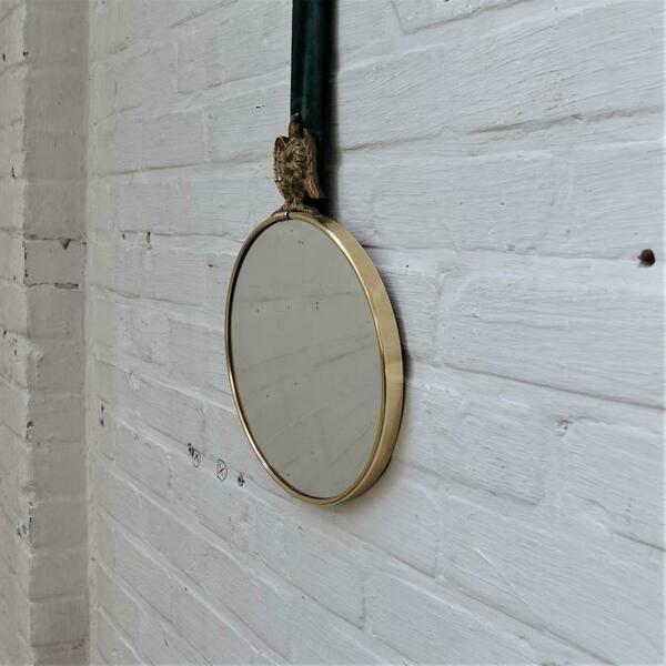 Antique Convex Butler Mirror With Eagle | Vinterior