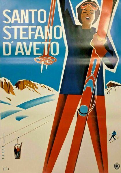 Mario Puppo Ca 1970 Santo Stefano D'aveto Advertising Affiche | Vinterior