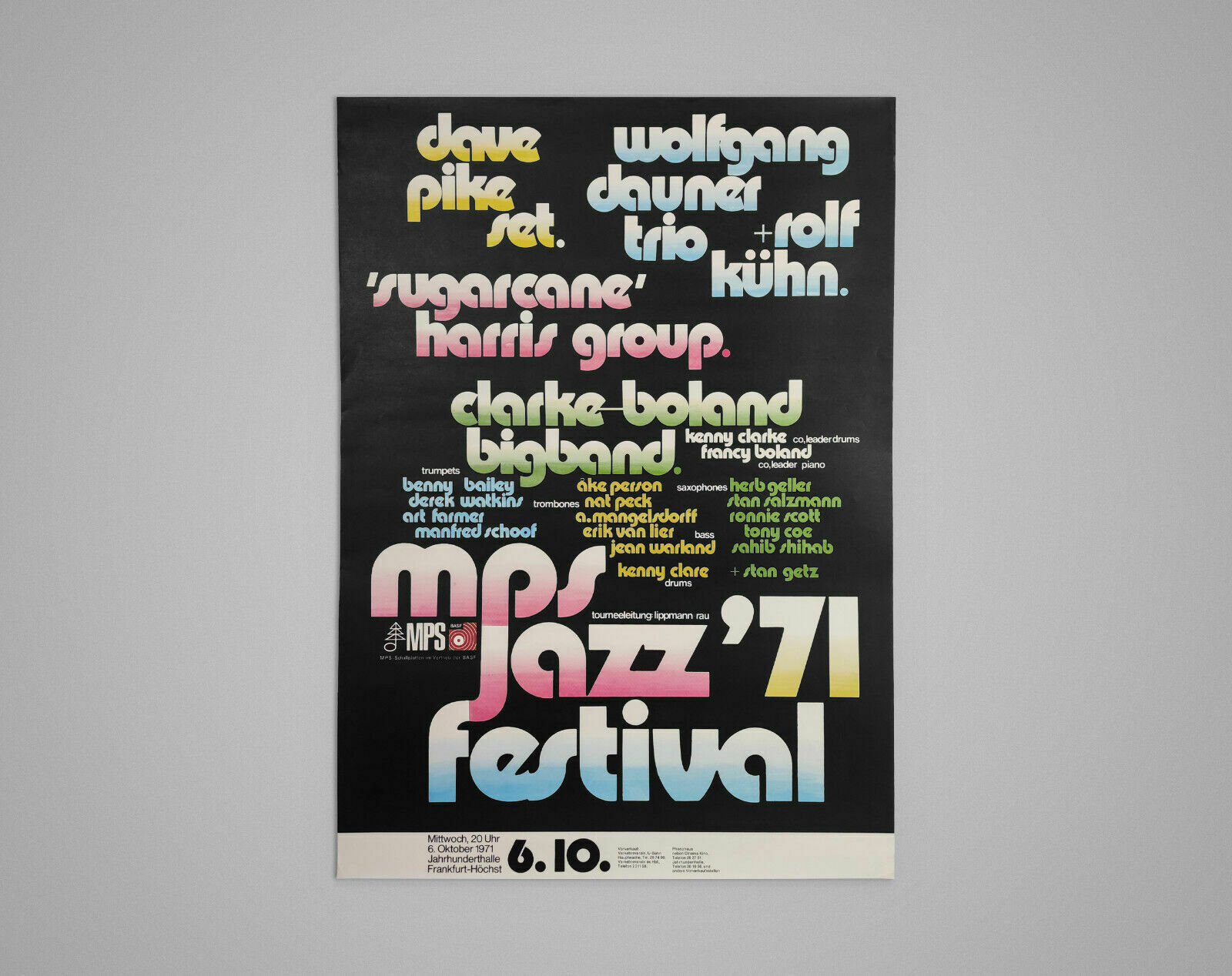Original Vintage 1970s Mps Jazz Festival Poster Featuring Stan Getz ...