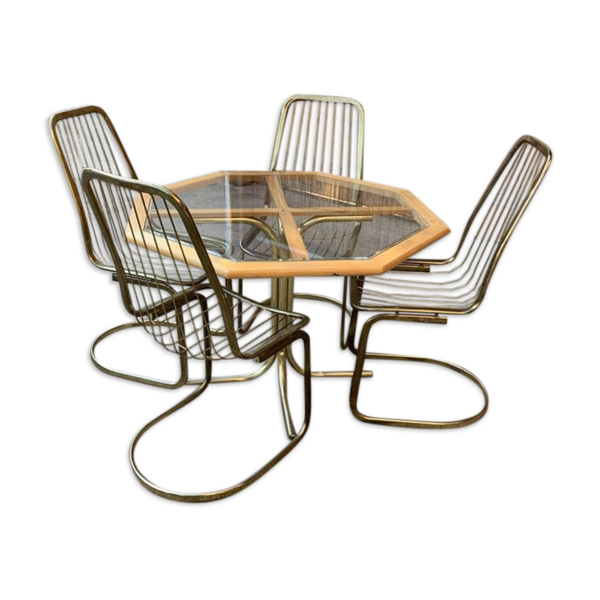 Vintage Dining Table And Chairs, Set Of 5 | Gastone Rinaldi | Vinterior