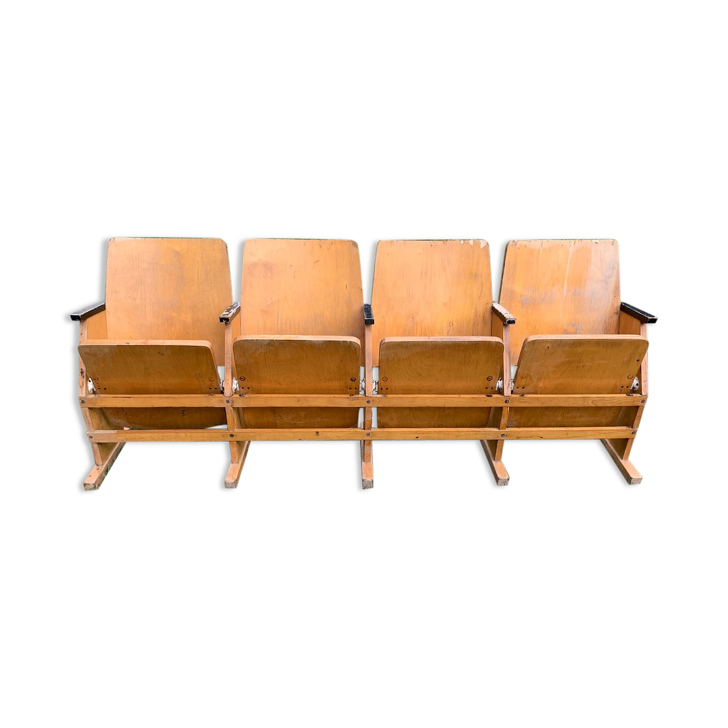 Mid Century Hungarian Four Seater Cinema Bench, 1950s | Vinterior